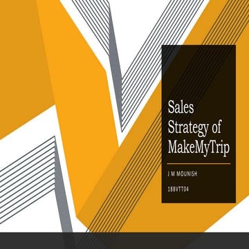 Sales strategy of make mytrip | PPT