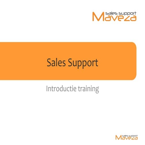 Sales support training | PPTX
