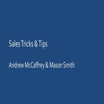 Sales Tips and Tricks | PPTX | Business | Business and Finance