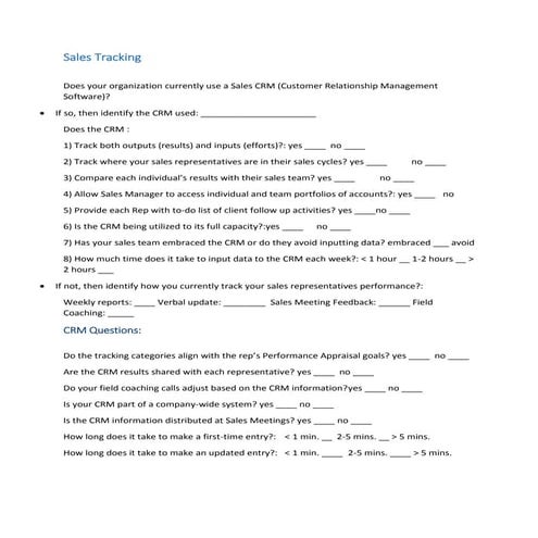 Sales Tracking Question | PDF