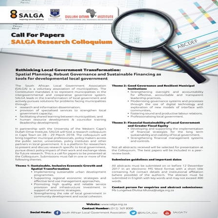 Salga research colloquium call for papers | PDF