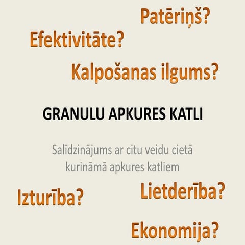 Apkures katlu izvēle | PPTX