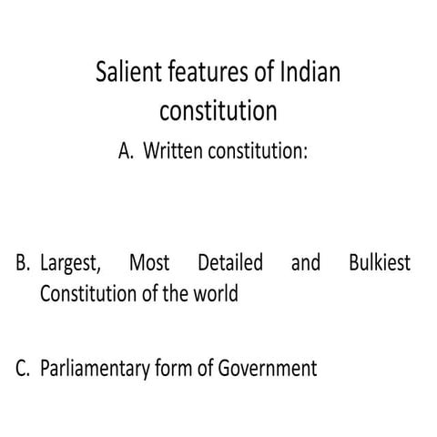 Salient features of indian constitution i | PPT