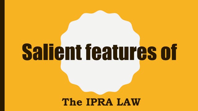 RA 8371 THE REPUBLIC ACT OF INDIGENOUS PEOPLE | PPTX