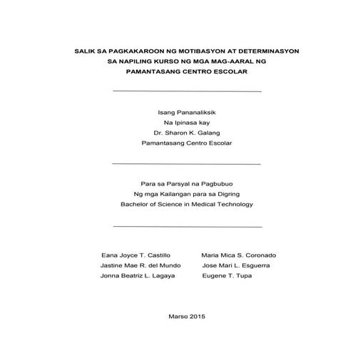 THESIS (Pananaliksik) Tagalog | DOCX