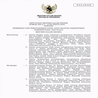 Dokumen Salinan Keppres Nomor 5 Tahun 2025 | PDF