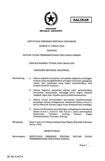 SK 2024 NO 49 Tentang Penetapan Sanksi Administratif Terhadap Pelaku Kekerasan Seksual Atas nama ...