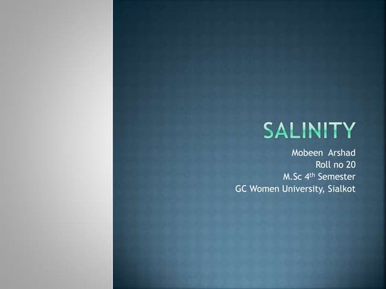 Salinity | PPT