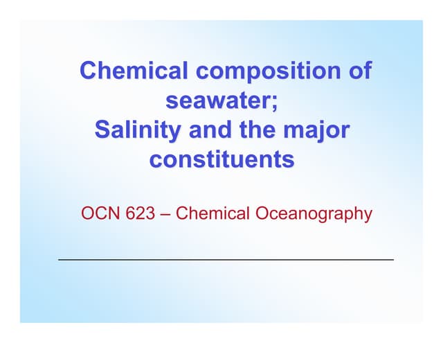 Salinity | PPT | Chemistry | Science