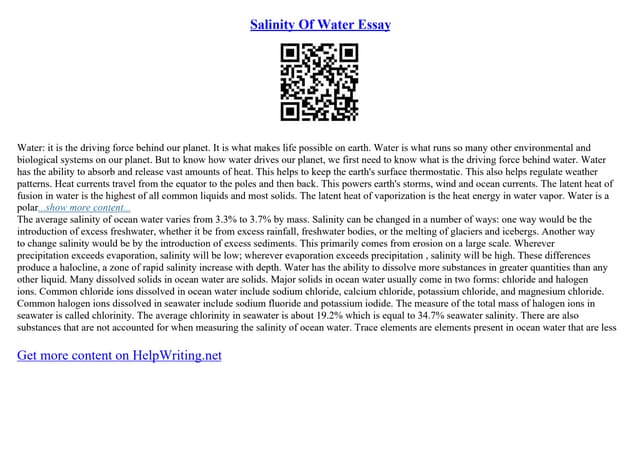 Salinity | PPT | Chemistry | Science