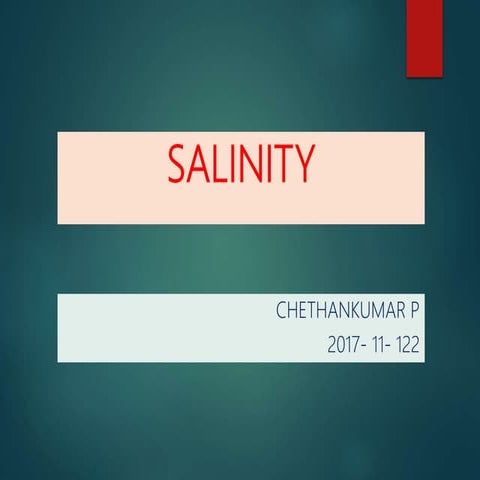 Soil Salinity by CHETHANKUMAR P | PPTX