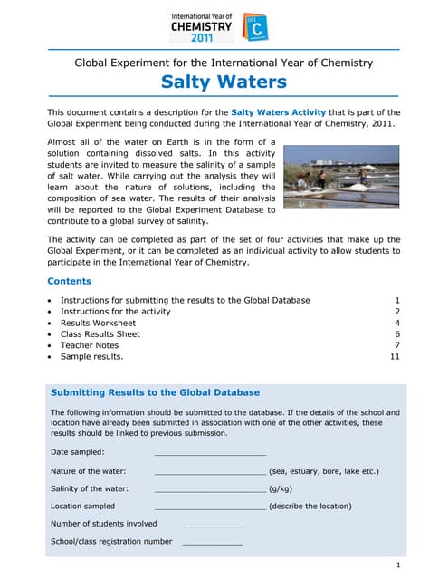 Salinity | PPT | Chemistry | Science