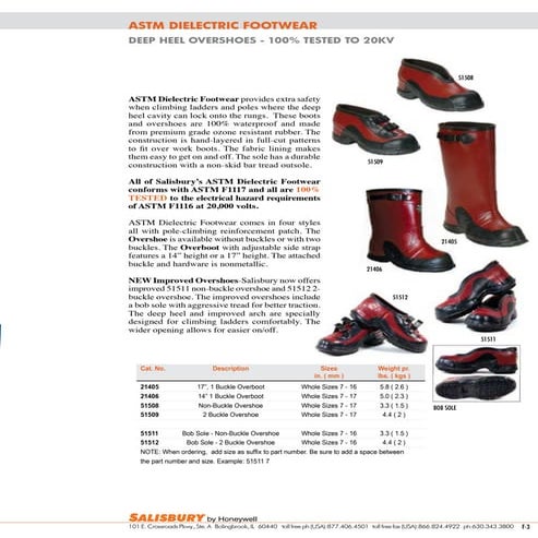 Salisbury 21406 Dielectric Insulating 14" One Buckle Overboot ...