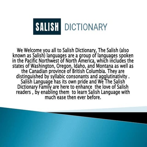 The Salish Dicrtionary You Need | PPT
