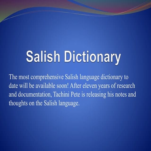 Salish Dictionary | PPTX | Search | Internet