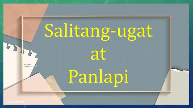 Salitang Ugat at Panlapi | PPT