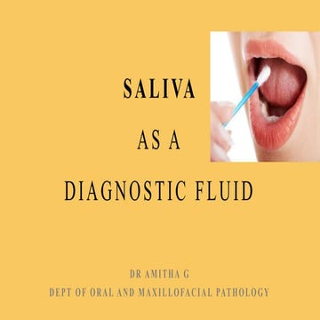 Saliva as a Diagnostic Tool | PPTX