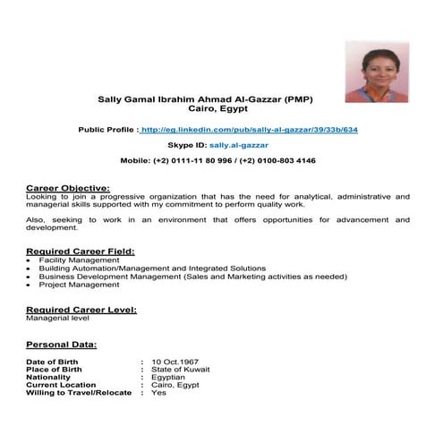 Sally CV 15 Aprl2012(Docx) Brief | DOCX
