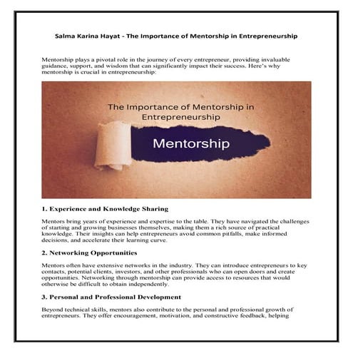 Salma Karina Hayat - The Importance of Mentorship in Entrepreneurship.pdf