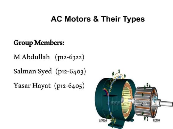 Dc motors and its types | PPTX