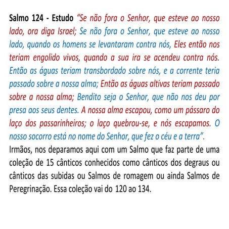 Salmo 124 estudo | PPT