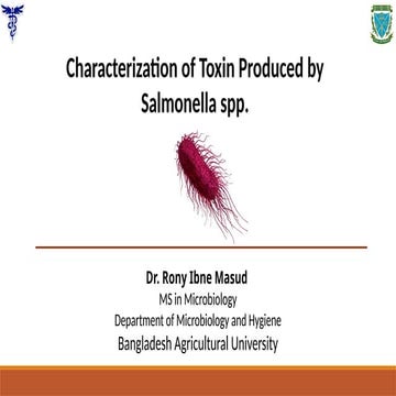 Salmonella toxins produced by different Salmonella spp. and their toxic ...
