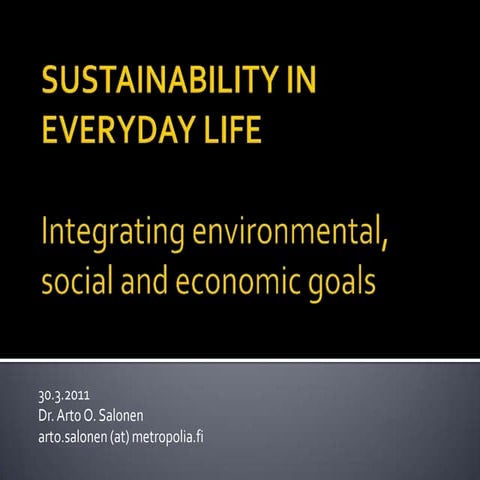 Sustainability in Everyday Life | PDF