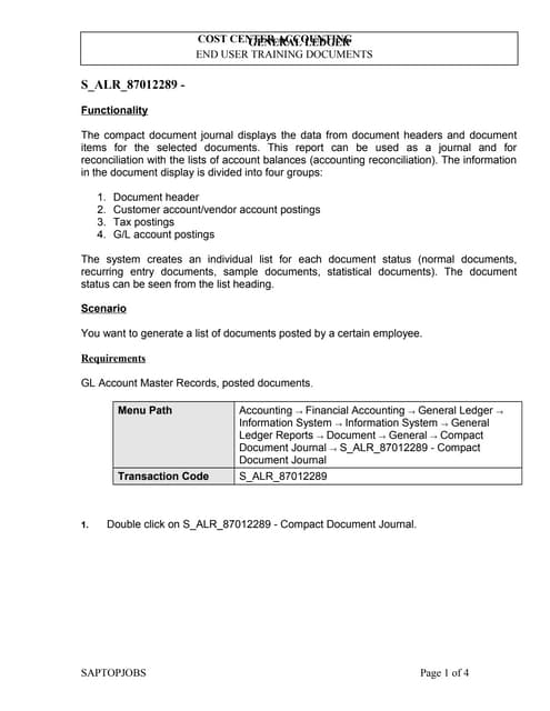 Fb50 posting gl document | DOC | Business | Business and Finance