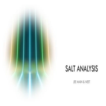Salt Analysis for class xi revision of neet chem | PPTX