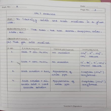 salt analysis class 12 pdf for boards and | PDF