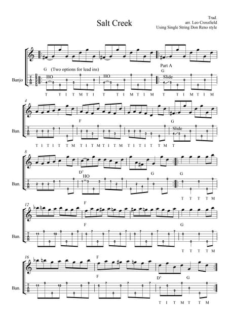 Melodic 5 String Banjo Roll patterns | PDF | Classical Music | Music