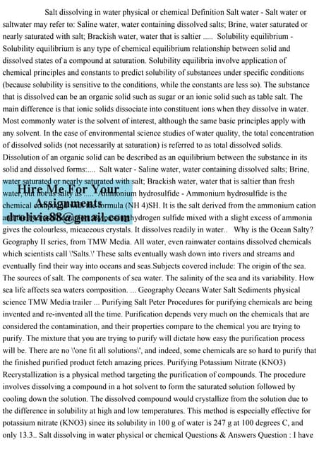 types and properties of salts | PPT