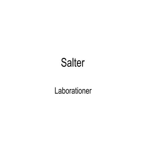 Salter | PPT | Chemistry | Science