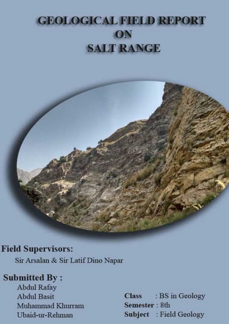 SALT RANGE | GEOLOGY OF PAKISTAN | PDF