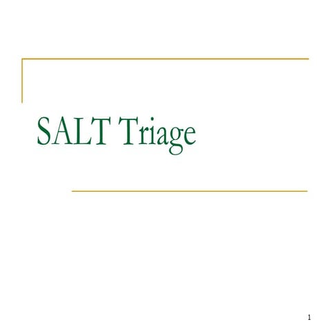 Salt Triage Prehospitalario y para atención de masas | PPT