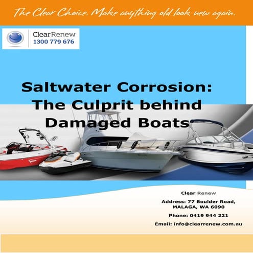 Saltwater corrosion the culprit behind damaged boats | PDF | Chemistry ...