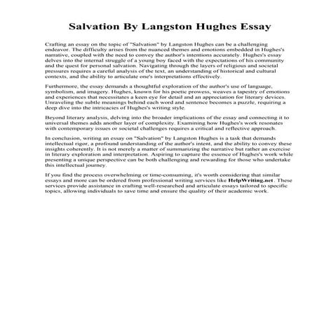 Salvation By Langston Hughes Essay.pdf