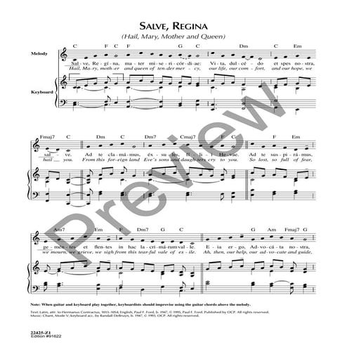 SALVE-REGINA Chords |SALVE-REGINA Lyrics | PDF