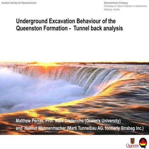 Underground Excavation Behavior of the Queenston Formation | PPTX