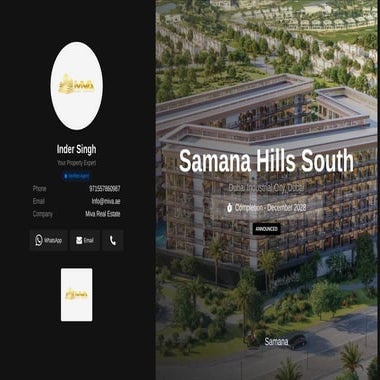 Samana Hills South Miva Real Estate, UAE | PDF