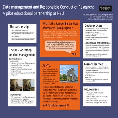 RDAP14 Poster: Samantha Guss Data management planning and responsible ...