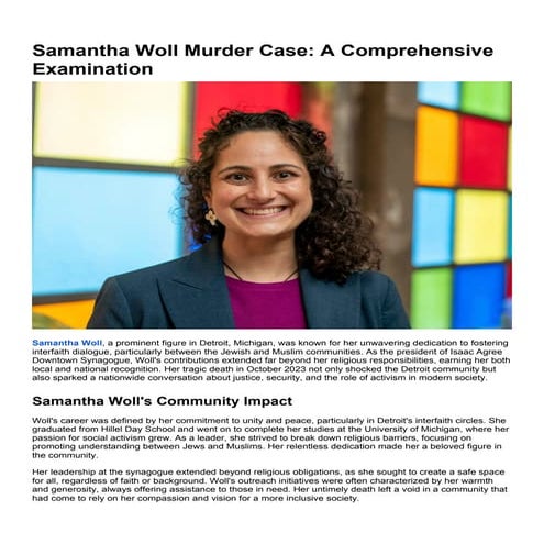 Samantha Woll Murder Case_ A Comprehensive Examination.docx | Crime ...