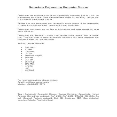 Samarinda engineering computer course | PDF