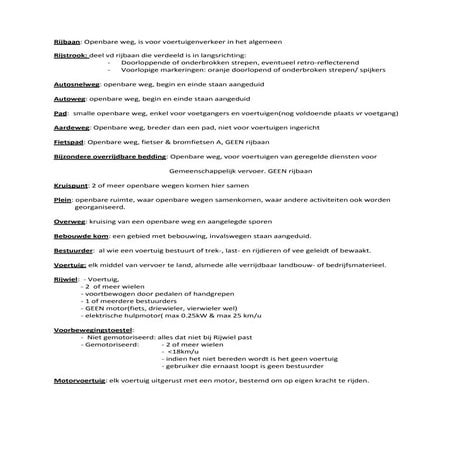 Samenvatting wegcode | DOCX