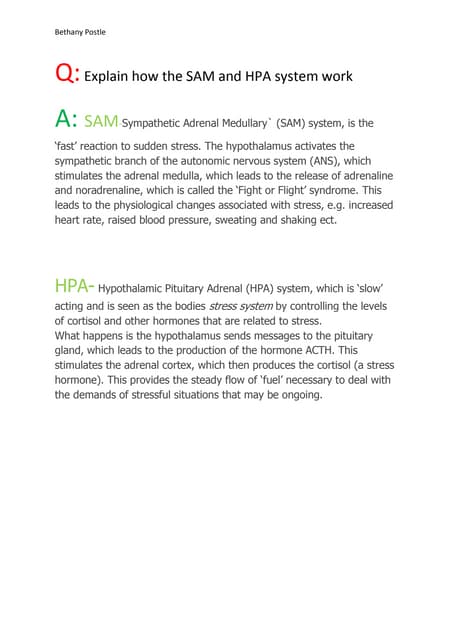 Stress and the immune system | PPTX