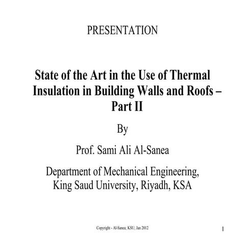 Sami Al Sanea - State of the Art in the Use of Thermal Insulation in ...