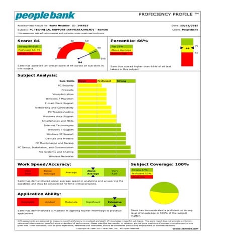 People Bank Proficiency Profile | PDF