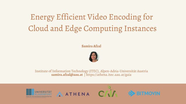 Energy Efficient Video Encoding For Cloud And Edge Computing Instances Ppt