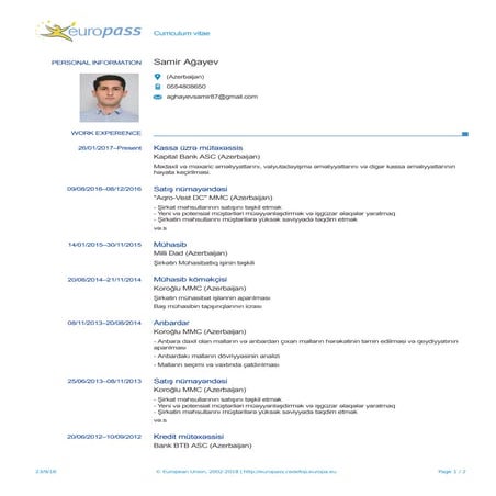 Samir Ağayev CV | PDF