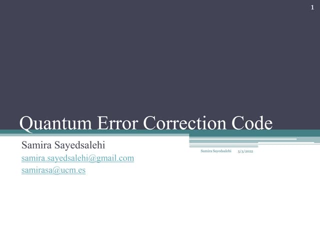 Fault Tolerance Quantum Computation And Quantum Error Correction Pptx Physics Science